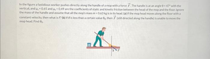 Solved In the figure a fastidious worker pushes directly | Chegg.com
