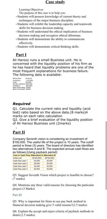Solved Leaming Objectives The purpose of this case is to | Chegg.com