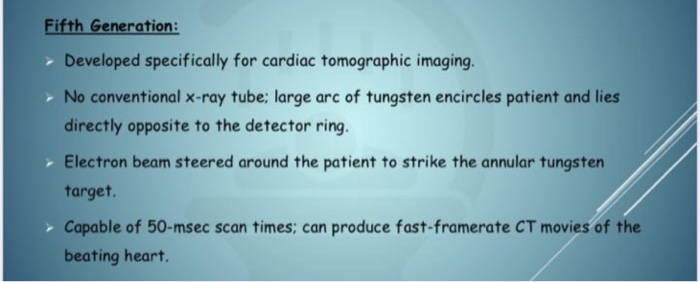 In these five generations of CT scans. List the | Chegg.com