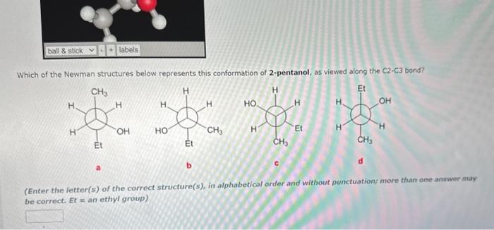 Solved Which of the Newman structures below represents this | Chegg.com