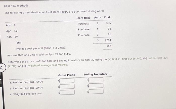 Solved Cost flow methods The following three identical units | Chegg.com