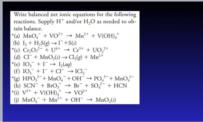 Solved Write balanced net ionic equations for the following | Chegg.com