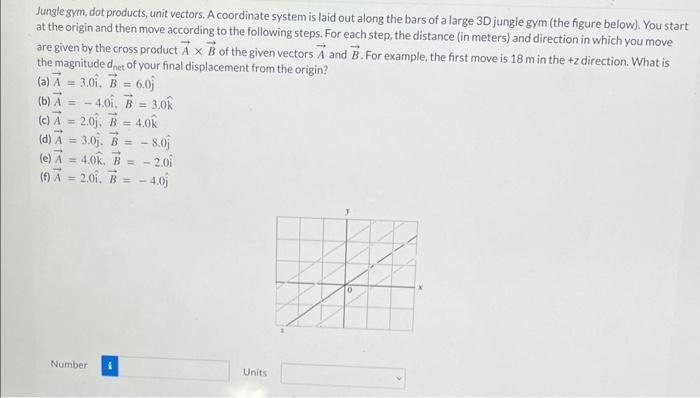 Solved Jungle gym, dot products, unit vectors. A coordinate | Chegg.com