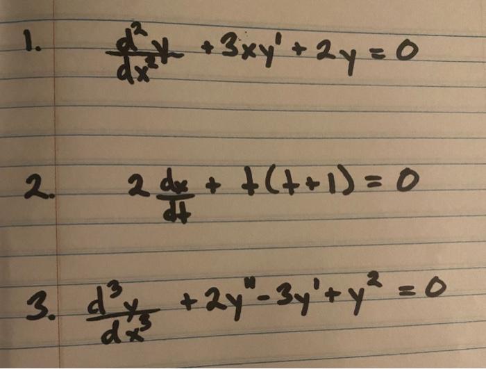 Solved Classify the DE: the order, linear or nonlinear, | Chegg.com