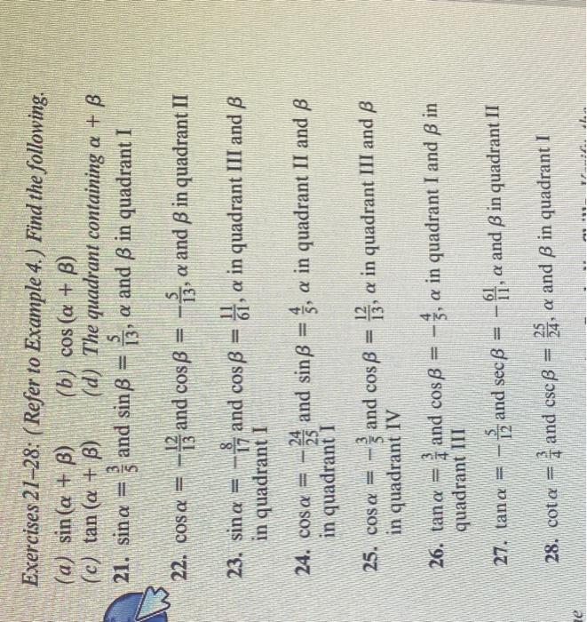 Solved Exercises 21-28: (Refer to Example 4.) Find the | Chegg.com