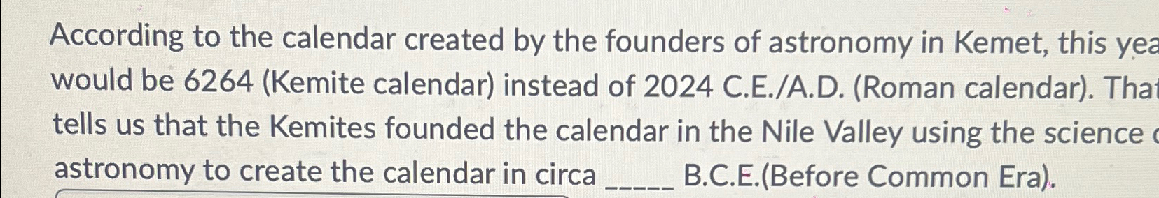 Solved According to the calendar created by the founders of | Chegg.com