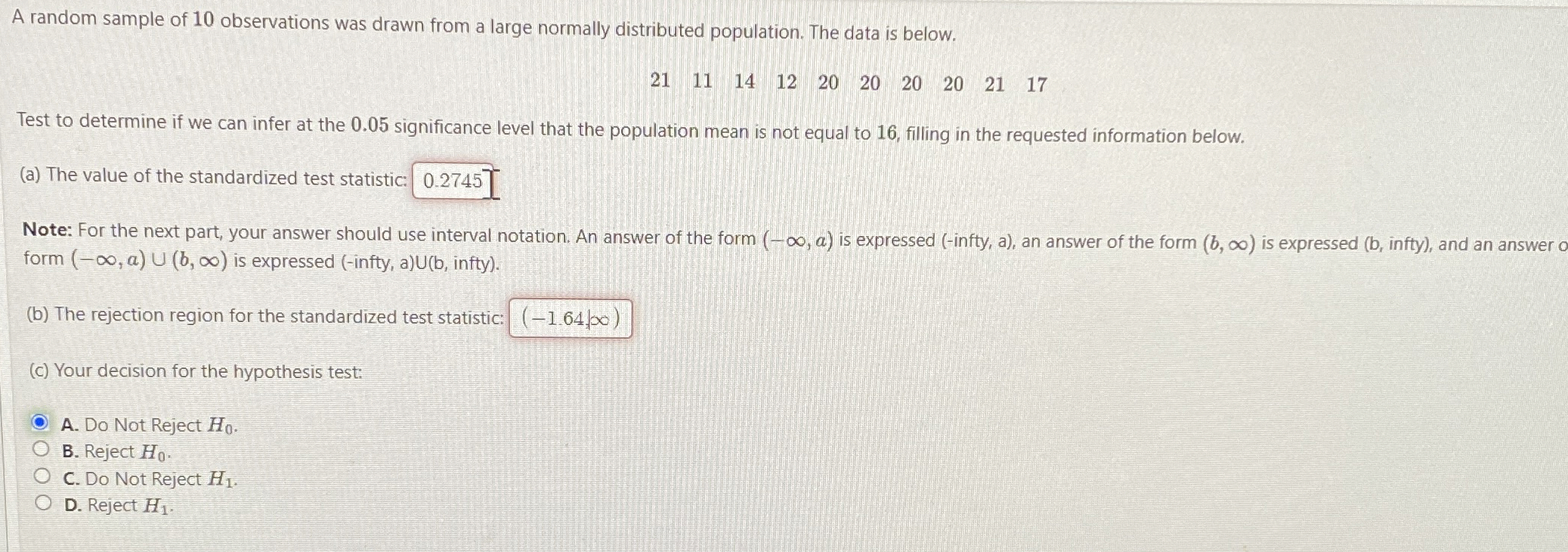Solved A random sample of 10 ﻿observations was drawn from a | Chegg.com