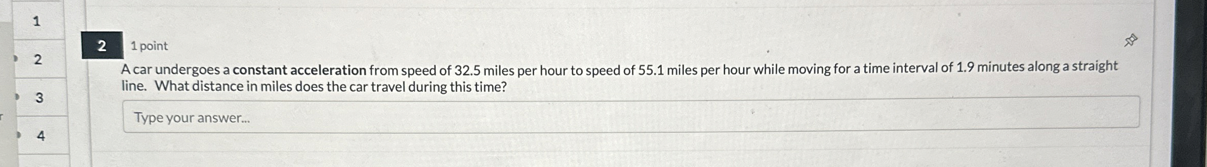 Solved 122 1 ﻿pointA car undergoes a constant acceleration | Chegg.com