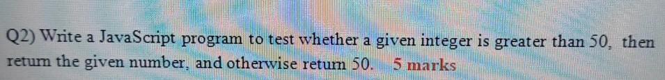 Solved Q2) Write a JavaScript program to test whether a | Chegg.com