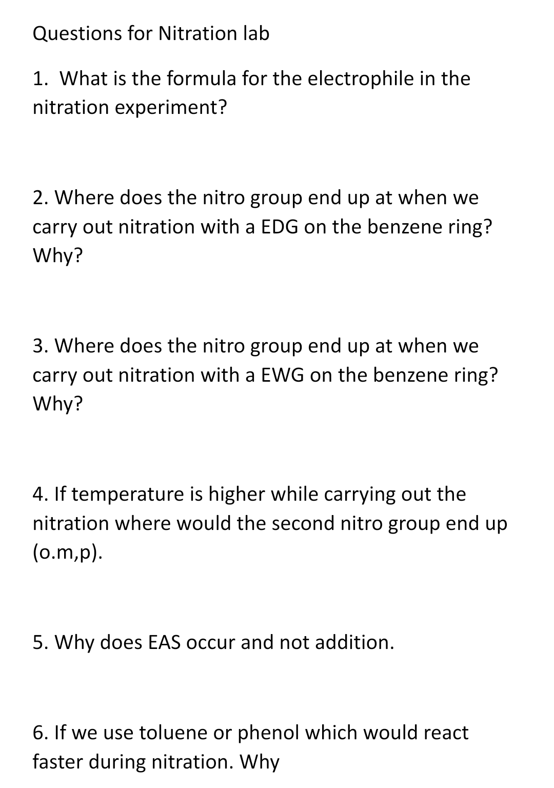 Solved Questions for Nitration lab 1. What is the formula | Chegg.com