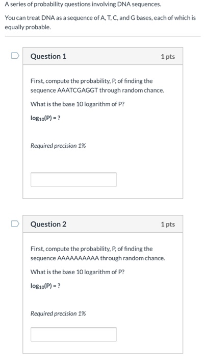 Solved A series of probability questions involving DNA | Chegg.com