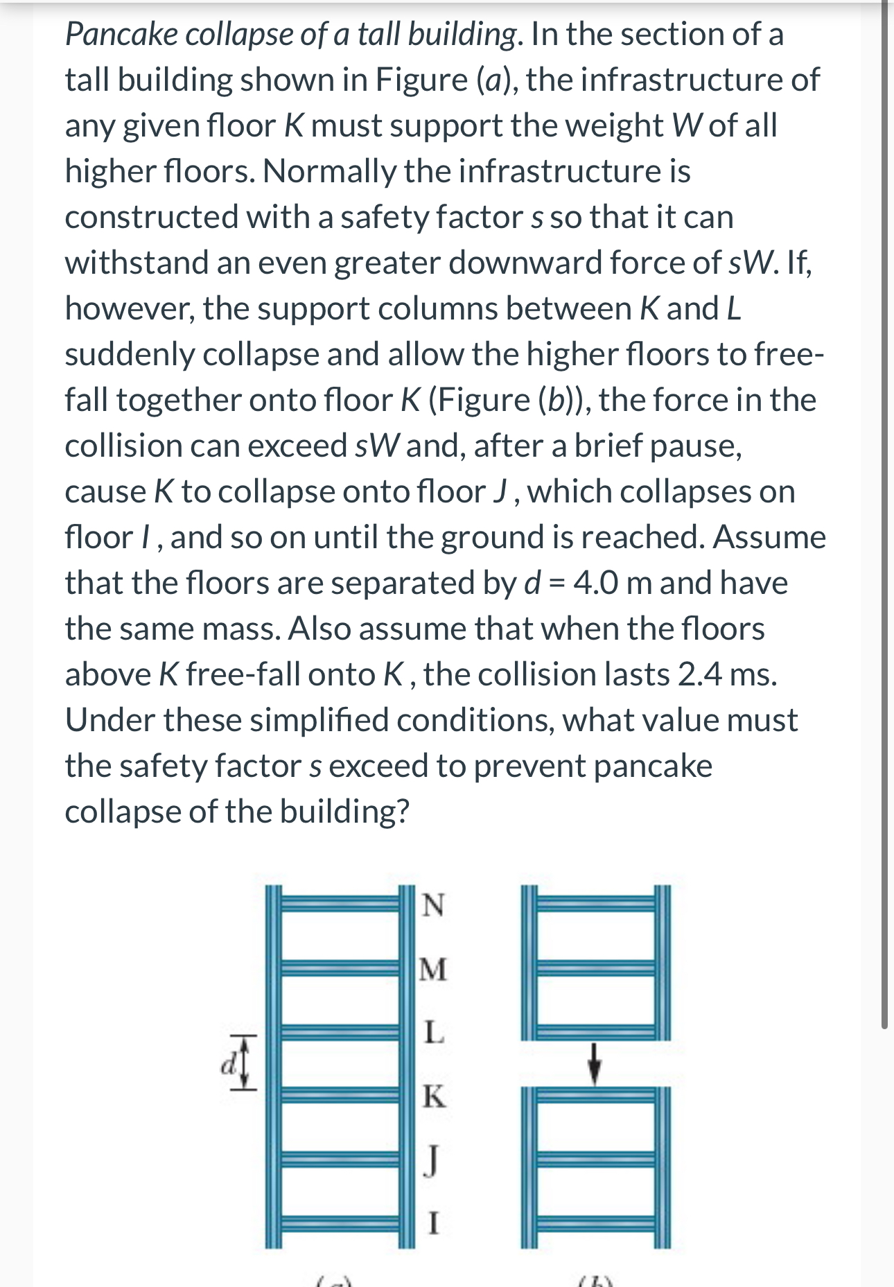 Solved Pancake collapse of a tall building. In the section | Chegg.com