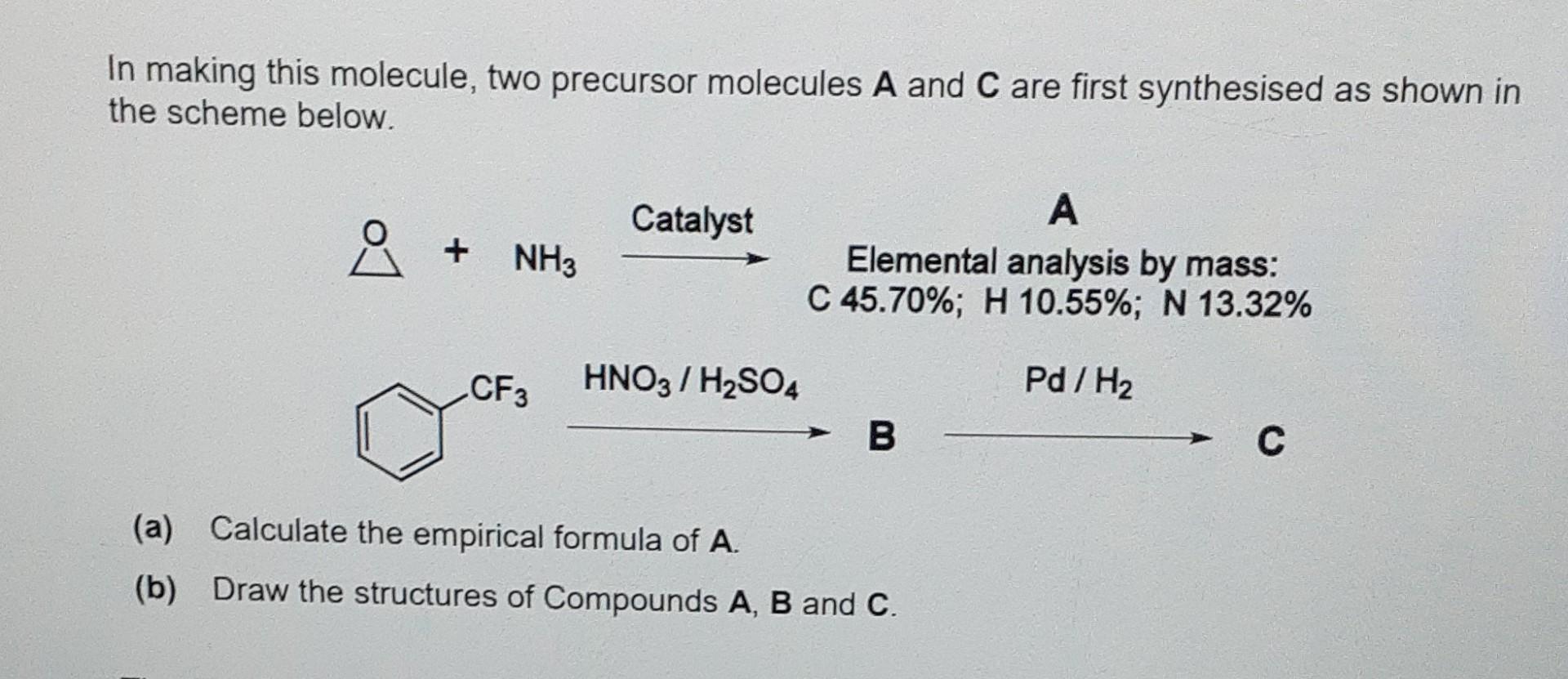 Solved In making this molecule, two precursor molecules A | Chegg.com