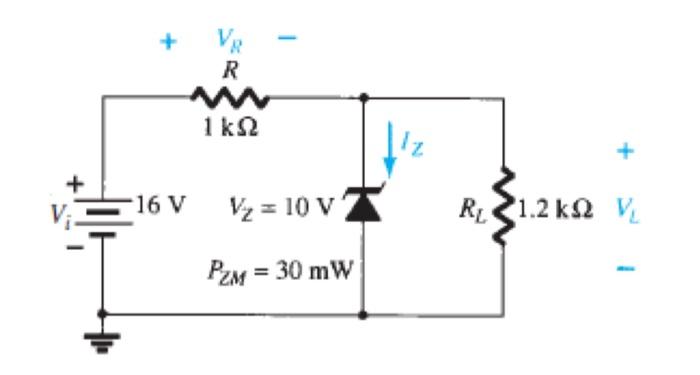 Solved 12 a. For the Zener diode network of Fig. 3, | Chegg.com