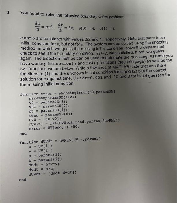 Solved 3. You need to solve the following boundary value | Chegg.com