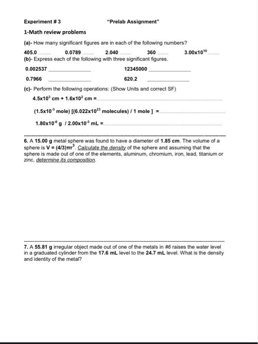 Solved 1-Math review problems (a)- How many significant | Chegg.com