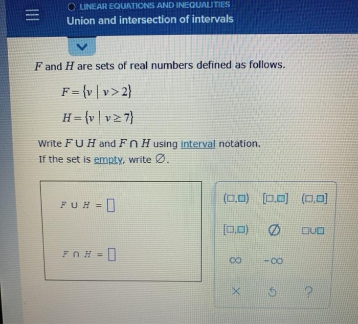 Solved O LINEAR EQUATIONS AND INEQUALITIES Union and | Chegg.com