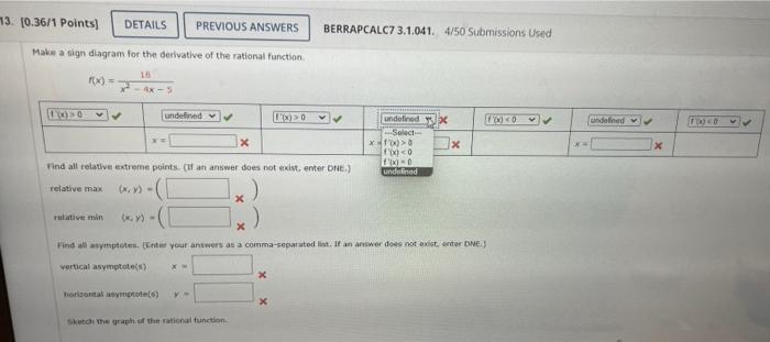 Solved Maks a sign diagram for the derivative of the | Chegg.com