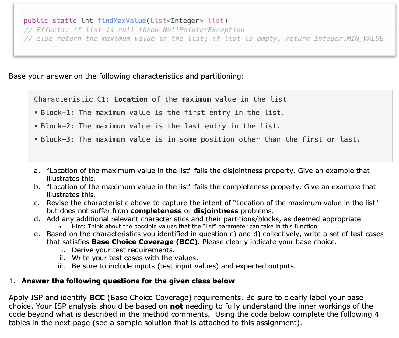 public static int findMaxValue(List list)// ﻿Effects: | Chegg.com