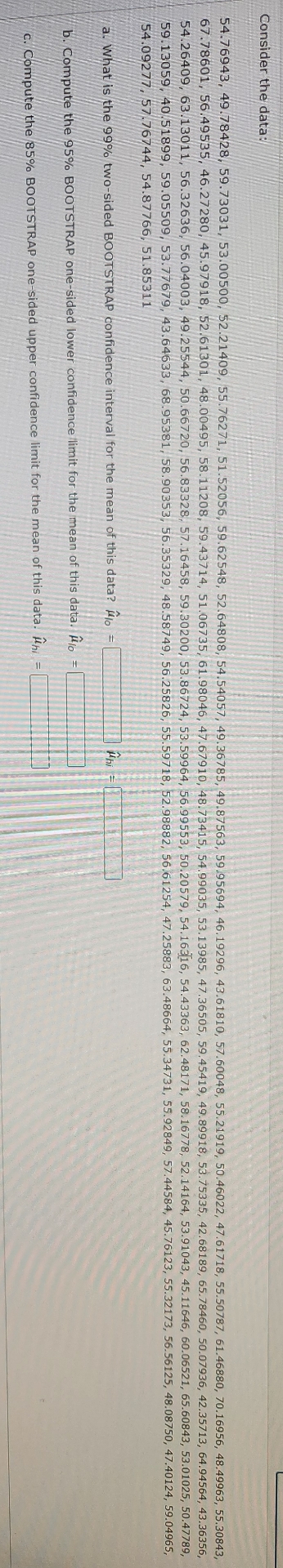 Solved HelpConsider the data: | Chegg.com