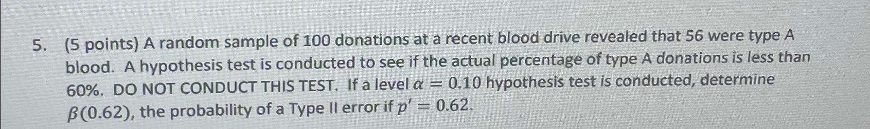 Solved (5 ﻿points) ﻿A random sample of 100 ﻿donations at a | Chegg.com
