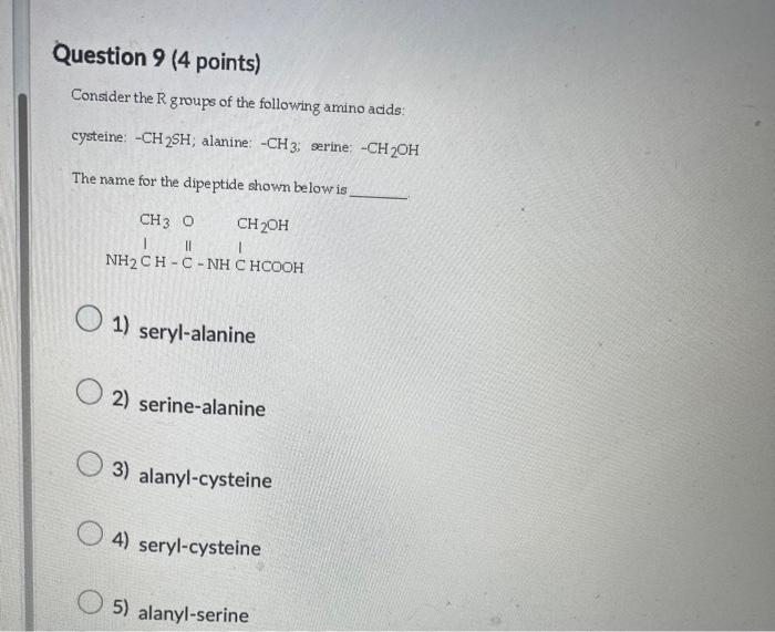 Solved Question 9 (4 points) Consider the R groups of the | Chegg.com