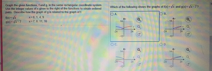 Solved Graph the given functions, fand g, in the same | Chegg.com