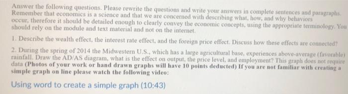 Answer the following questions. Please rewrite the | Chegg.com