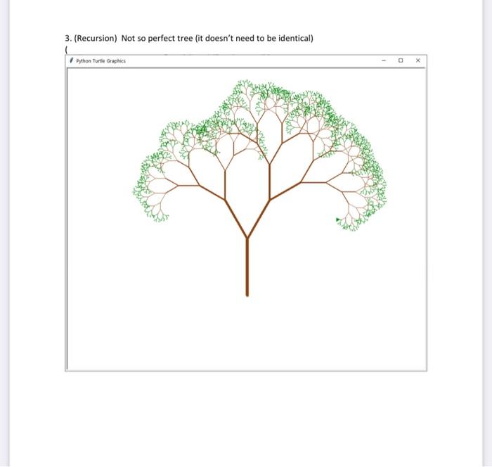 Solved 3. (Recursion) Not so perfect tree (it doesn't need | Chegg.com