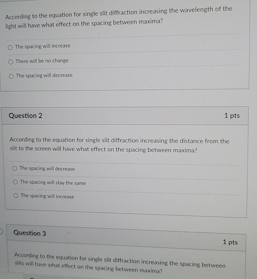 Solved According to the equation for single slit diffraction | Chegg.com