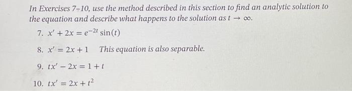 Solved In Exercises 7-10, use the method described in this | Chegg.com