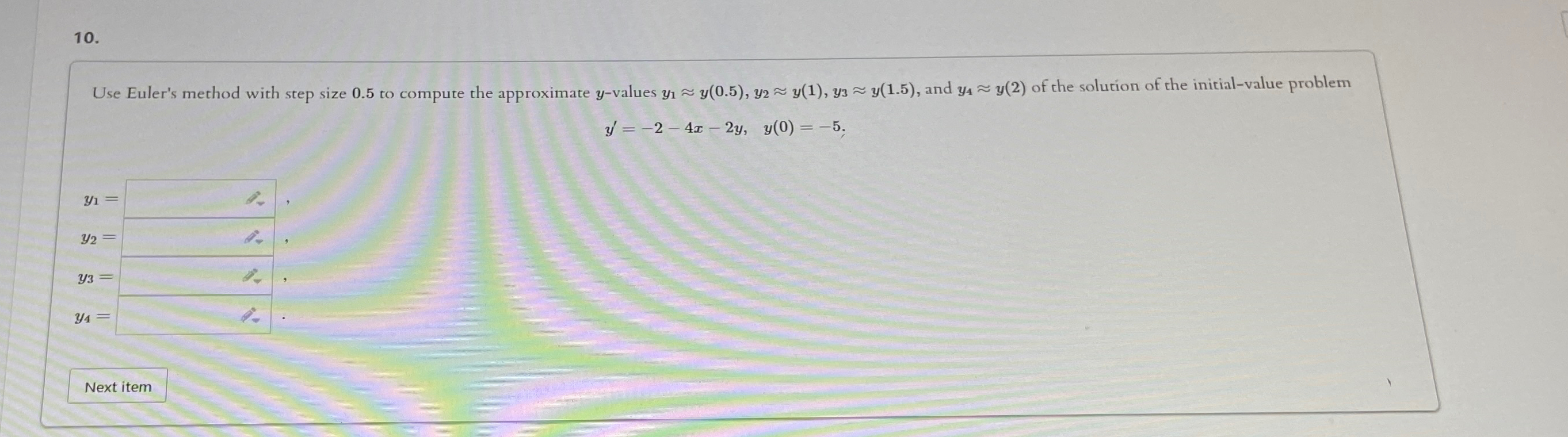 Solved Use Euler's method with step size 0.5 ﻿to compute the | Chegg.com
