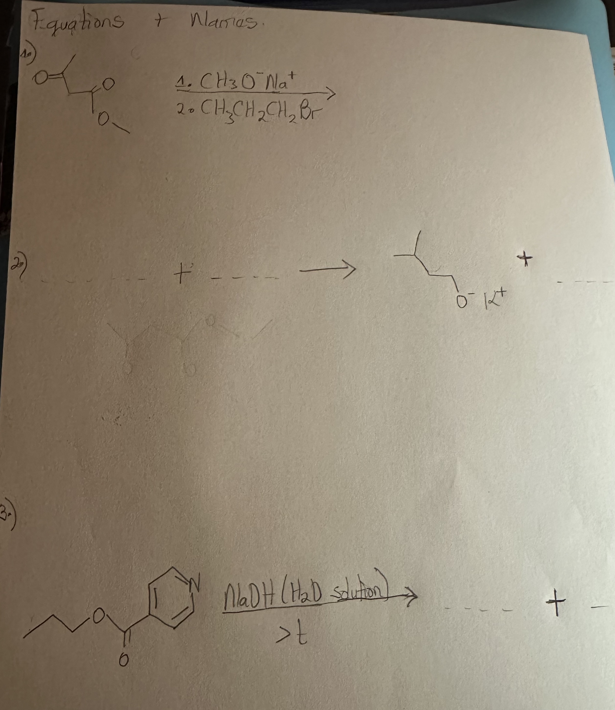 Solved by an EXPERT Complete the following equations. Name the reactants | Chegg.com