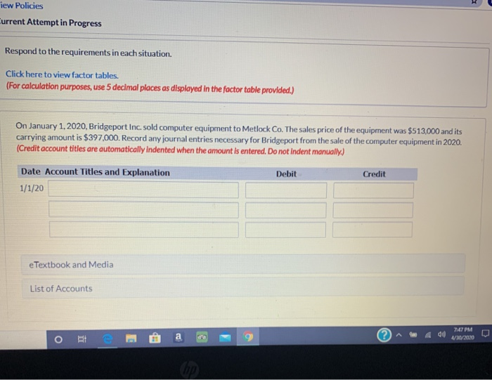 Solved ew Policies urrent Attempt in Progress Respond to the | Chegg.com