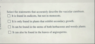 Solved Select the statements that accurately describe the | Chegg.com