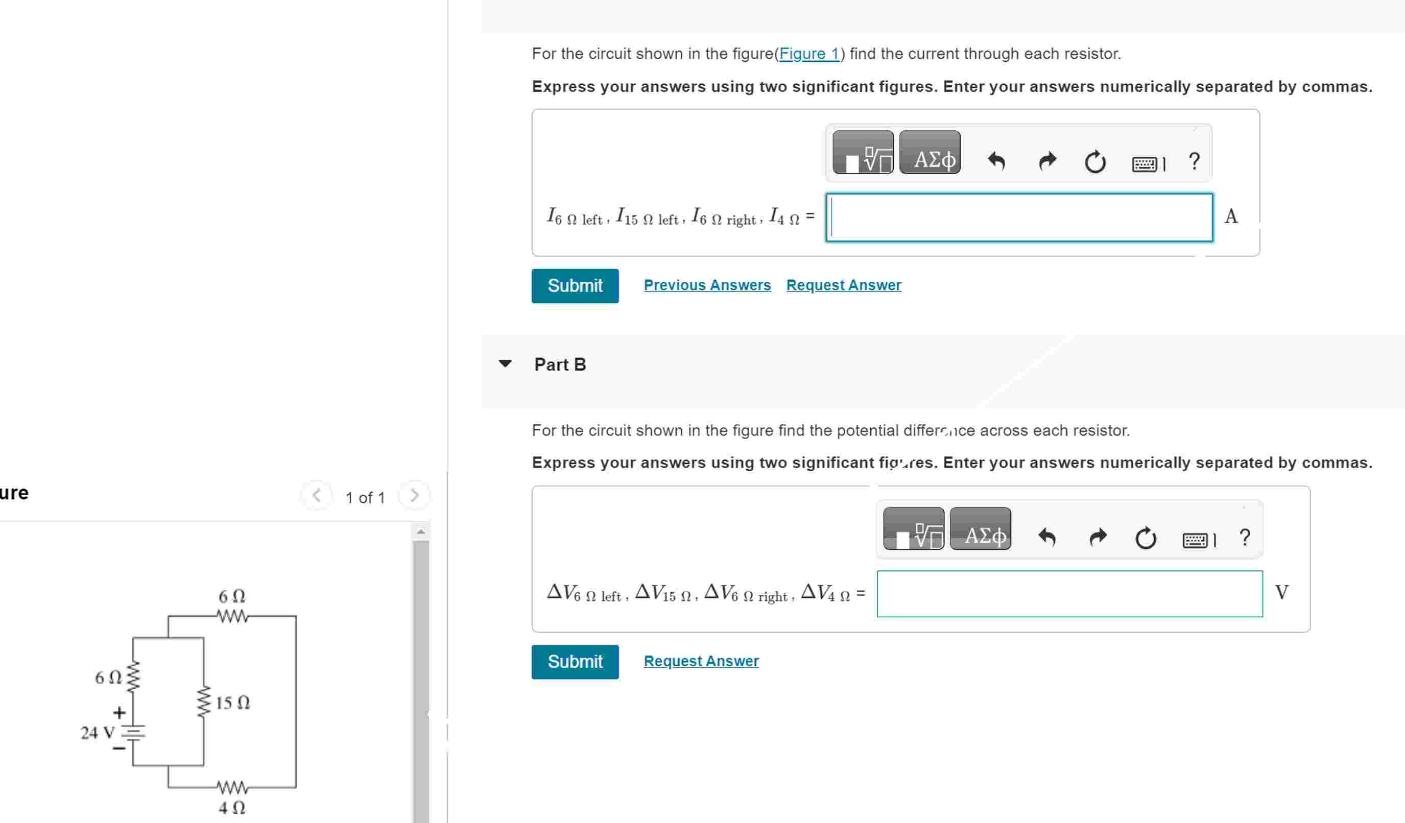 Solved For the circuit shown in ﻿the figure(Figure 1) ﻿find | Chegg.com