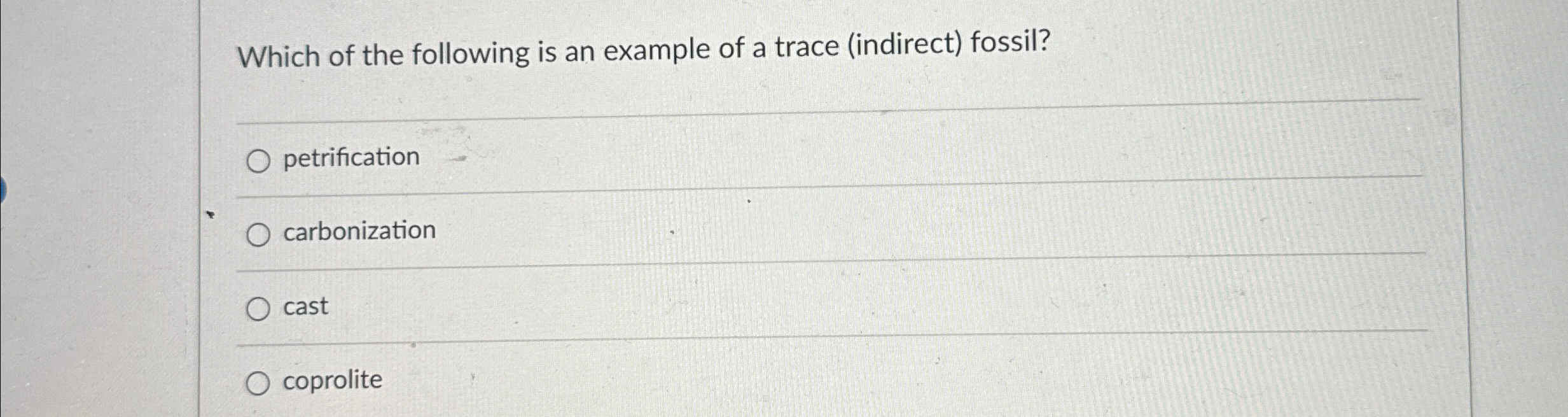 Solved Which of the following is an example of a trace | Chegg.com