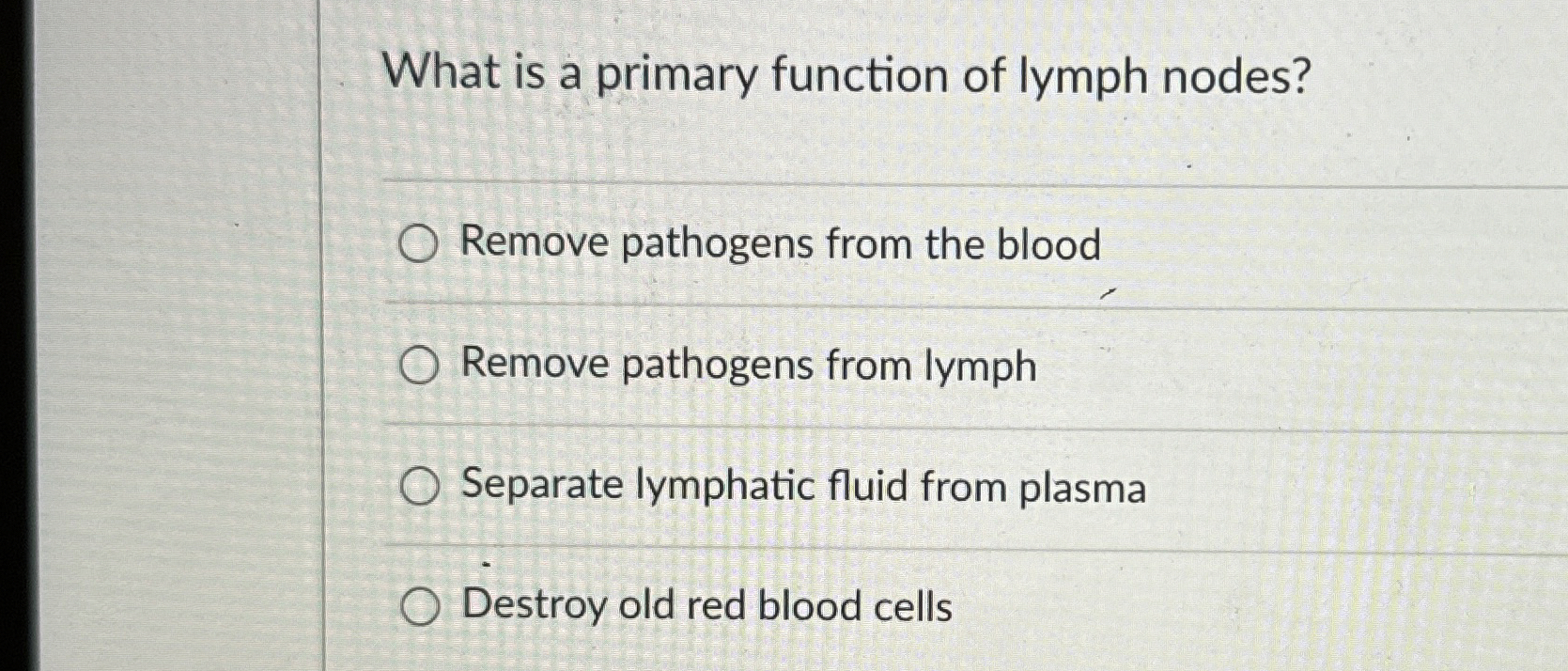 Solved What is a primary function of lymph nodes?Remove | Chegg.com