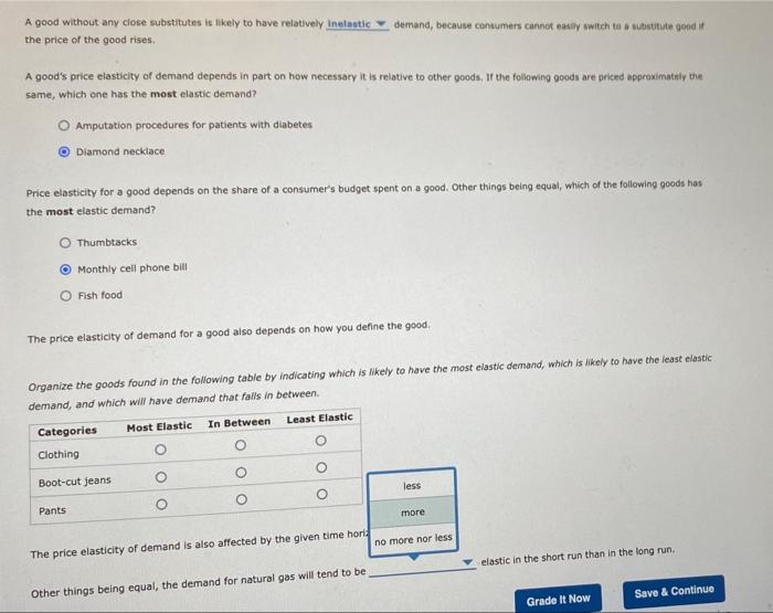 Solved A good without any close substitutes is likely to | Chegg.com