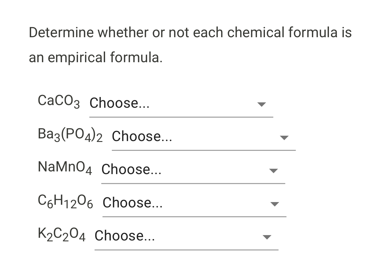 Solved Determine whether or not each chemical formula is an | Chegg.com