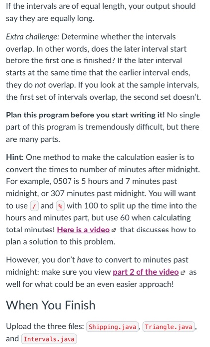 Solved Part 3: Time Intervals Read everything before doing | Chegg.com