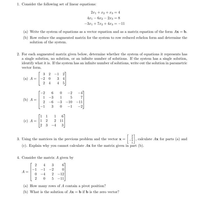 Solved 3. Using the matrices in the previous problem and the | Chegg.com
