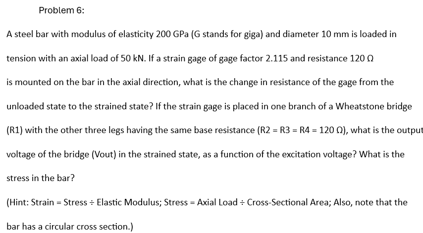 Solved Problem 6:A steel bar with modulus of elasticity 200 | Chegg.com
