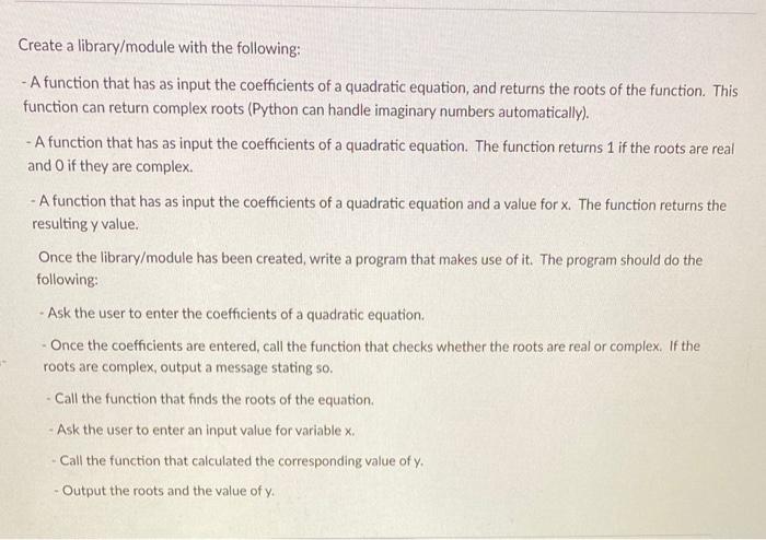 Solved Create a library/module with the following: - A | Chegg.com
