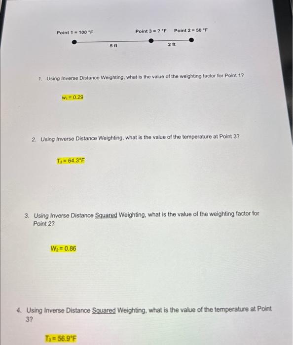 Solved 1. Using Inverse Distance Weighting, what is the | Chegg.com Solved 1. Using Inverse Distance Weighting, what is the | Chegg.com