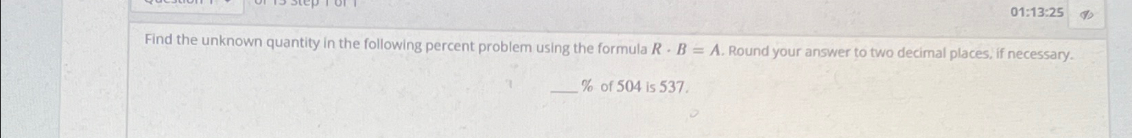 Solved Find the unknown quantity in the following percent | Chegg.com