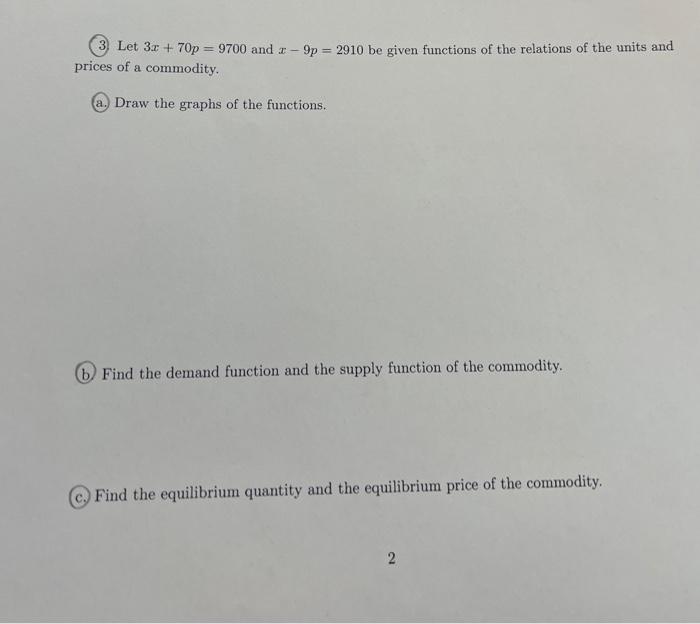 Solved Graphing supply and demand functions, determining | Chegg.com
