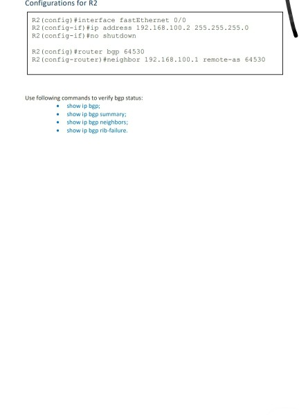 Solved Basic BGP configurations Introduction Each BGP router | Chegg.com