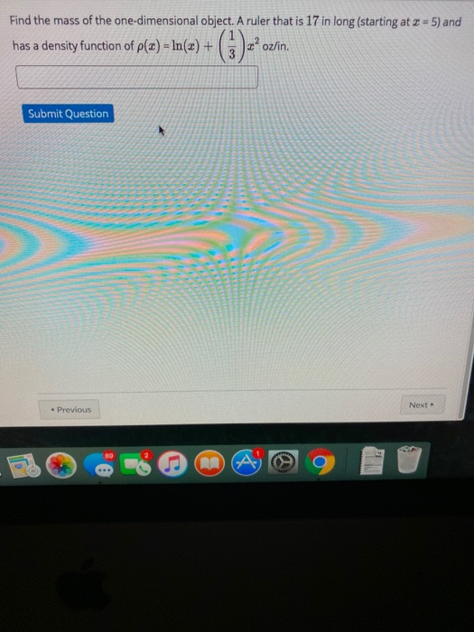 Solved Find the mass of the one-dimensional object. A ruler | Chegg.com