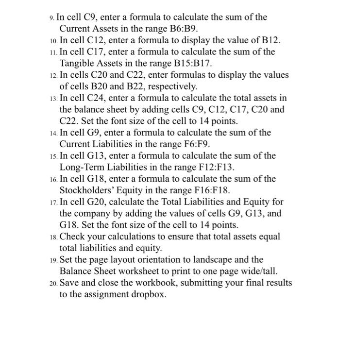 Solved Balance Sheet Assignment A balance sheet is a typical | Chegg.com